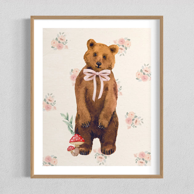 Coco and Blue Vintage Bear Art Print – Baby Grand