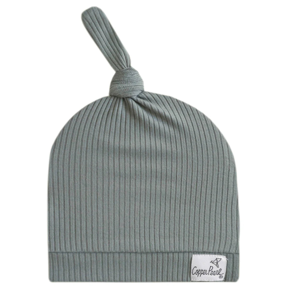Rib Knit Top Knot Hat - Moss – Baby Grand